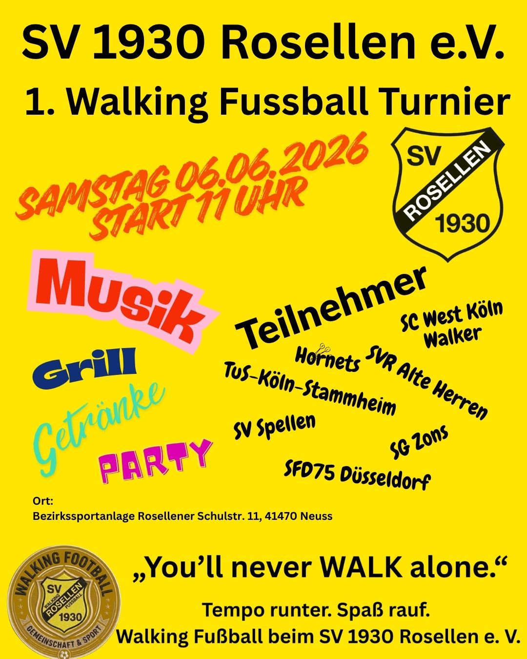 Fussnall: Noch 3 Tage! Dann, Walking Football live!